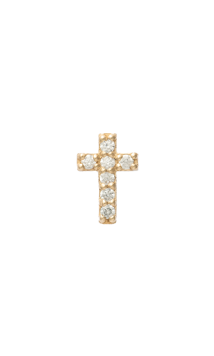Cross Stones, 14k yellow gold threadless top