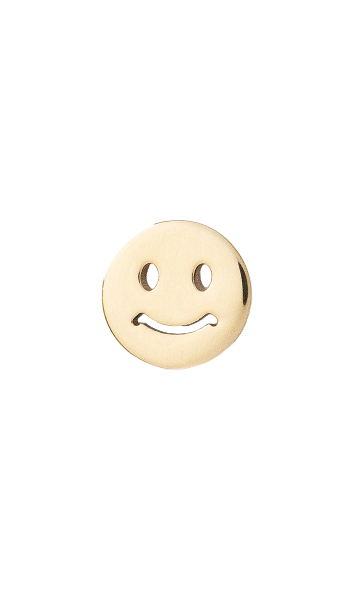 Smiley, 14k yellow gold threadless top