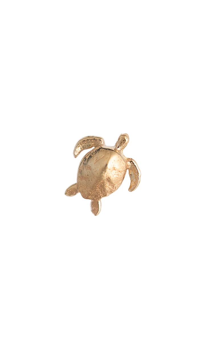 Sea Turle, 14k yellow gold threadless top
